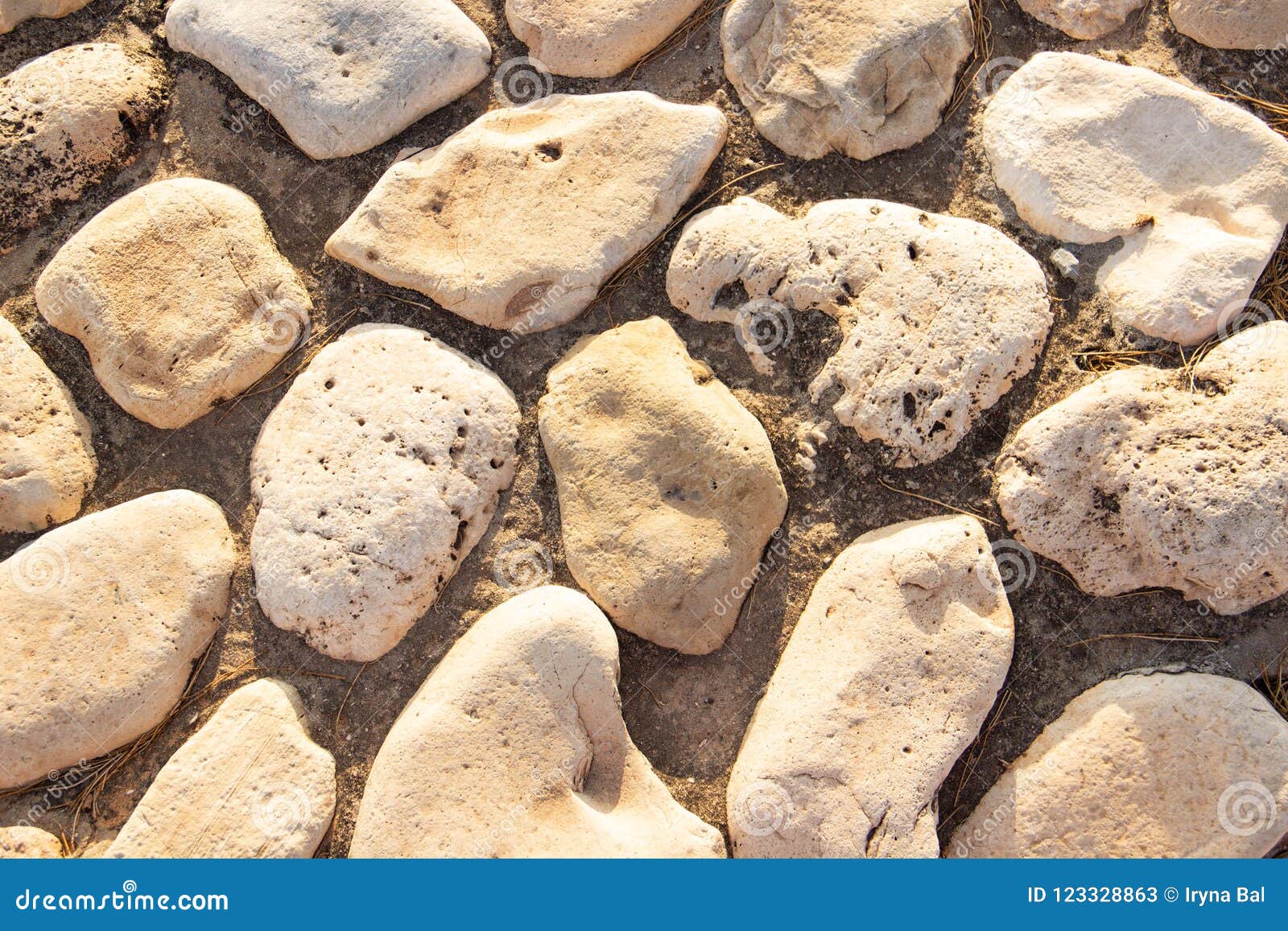 Wall of Light Round Smooth Stones Stock Image - Image of background ...