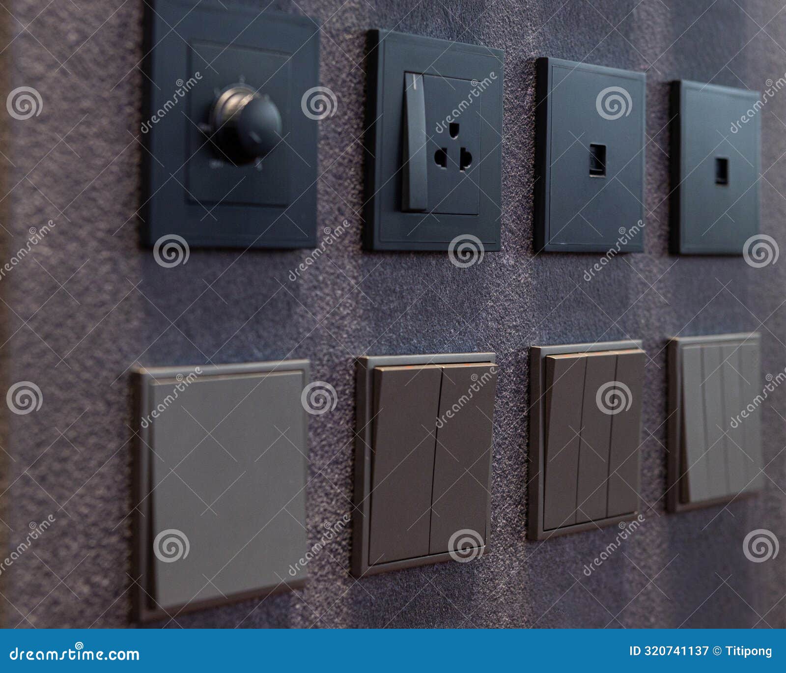 Wall Light Switch on and Off in a Modern Home Stock Image - Image of ...