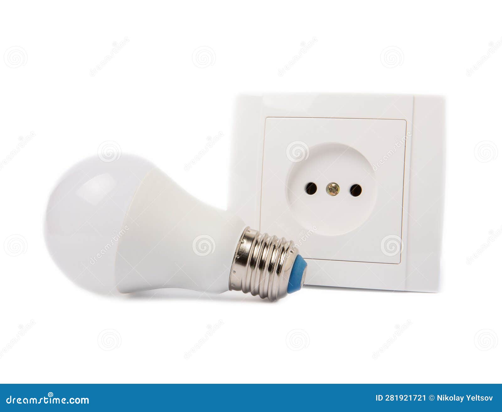 Wall Light Switch and Socket Isolated on White Background. Stock ...