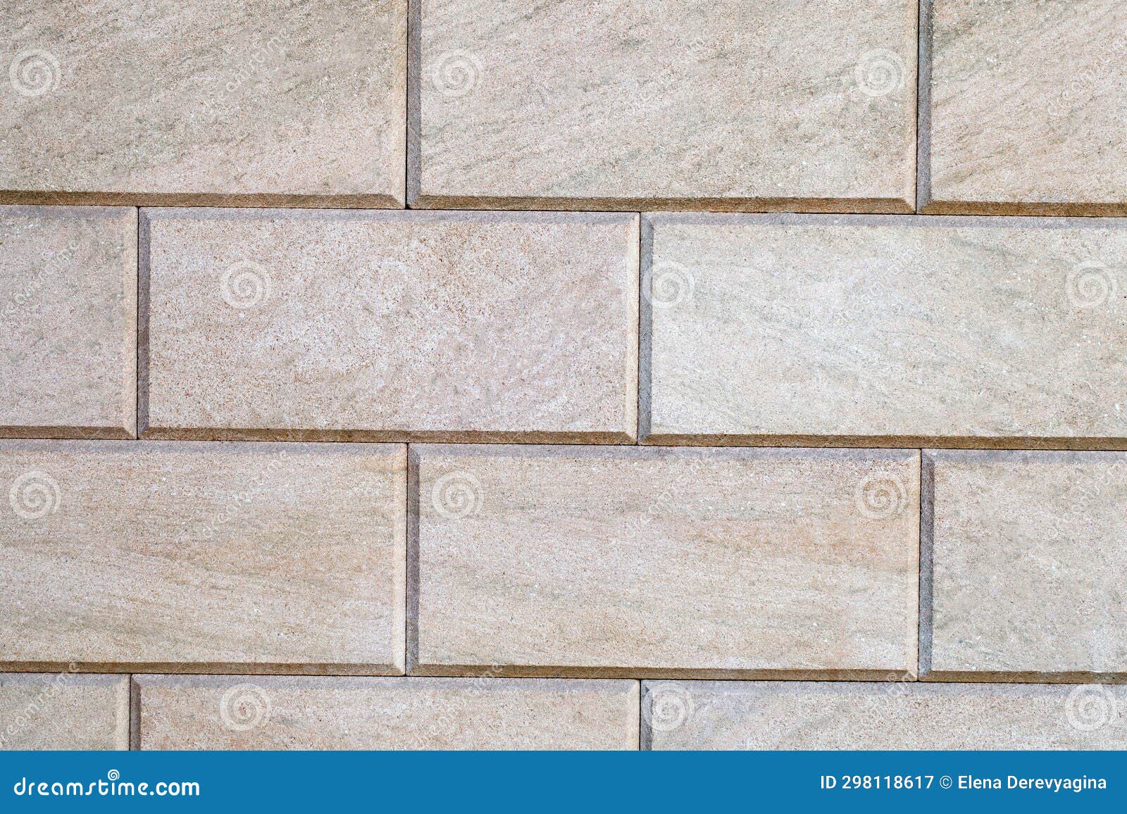 Wall is Linked with Decorative Rectangular Beige Tiles, Close-up ...