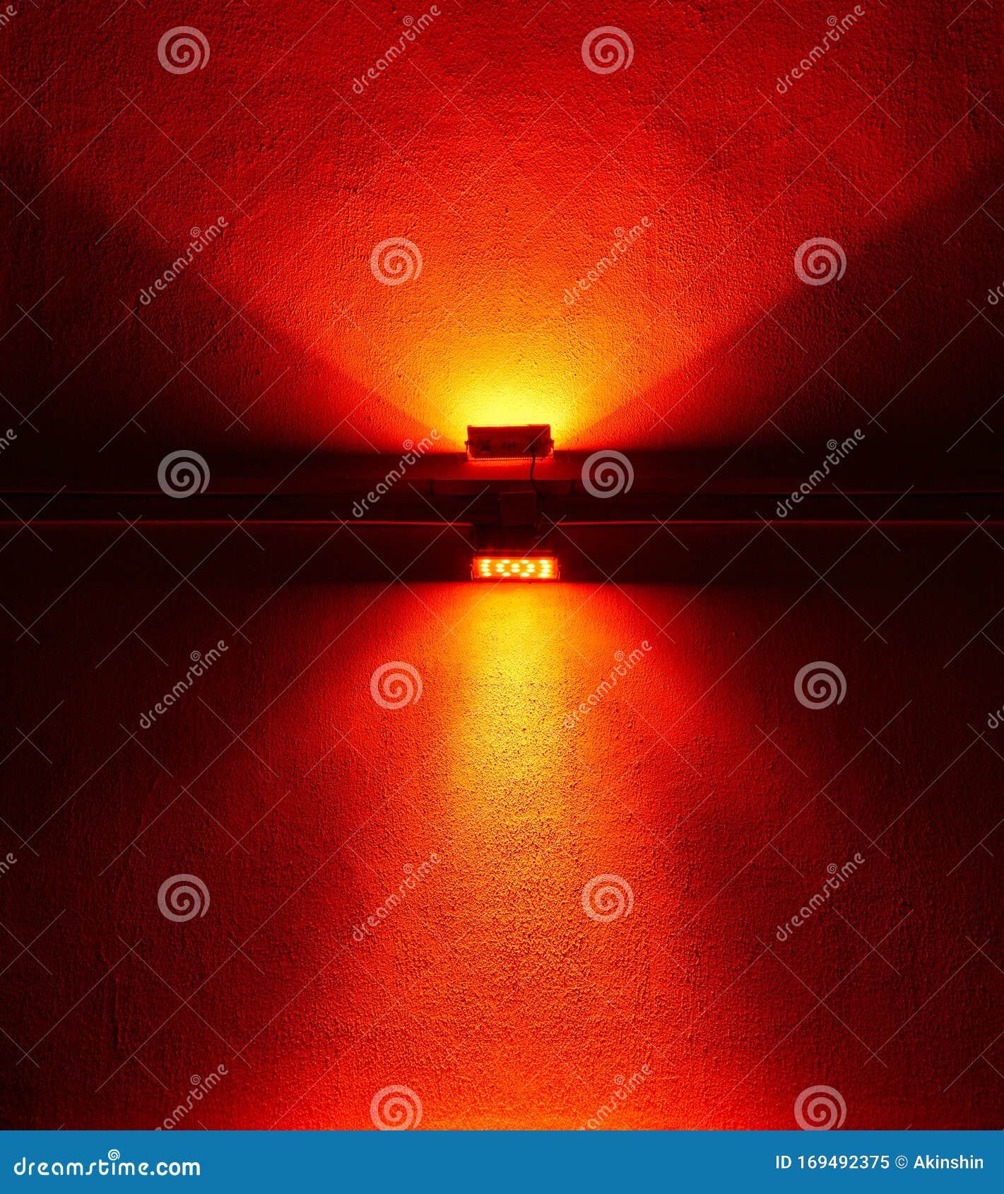 Wall is Lit from Red Light. Stock Image - Image of illuminated ...
