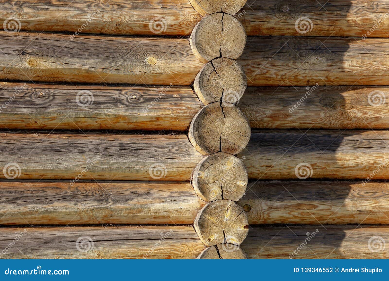 Wall with Log House in the House As a Background Stock Photo - Image of ...