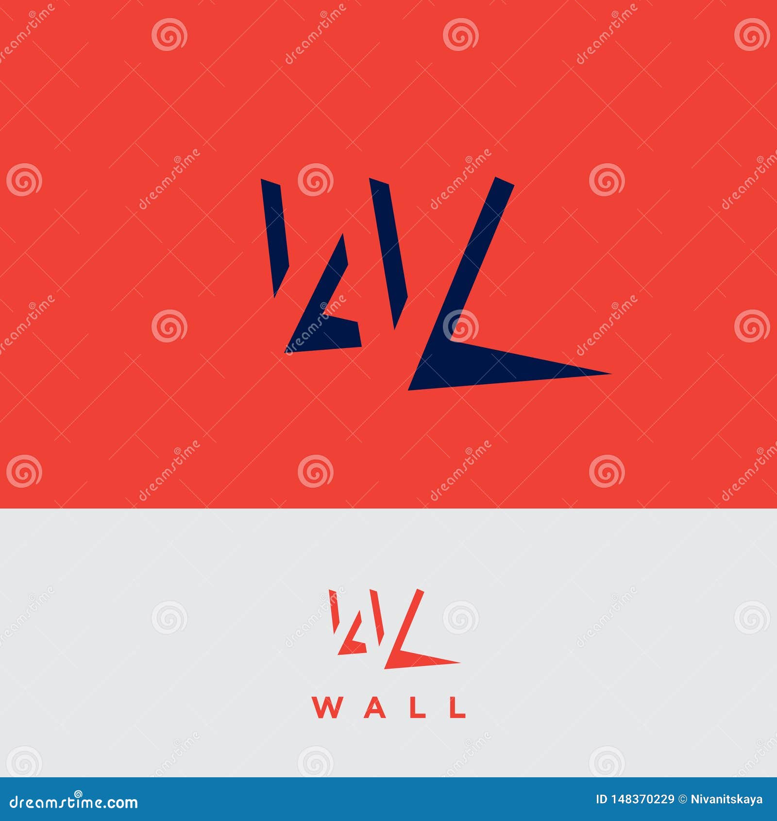 Wall Logo. W Monogram. Letter W With Shadow On Different Backgrounds ...