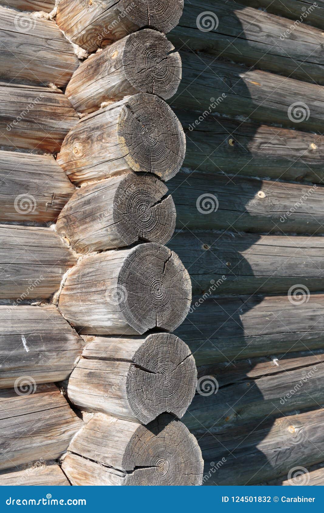 Wall of logs stock photo. Image of brown, decorative - 124501832