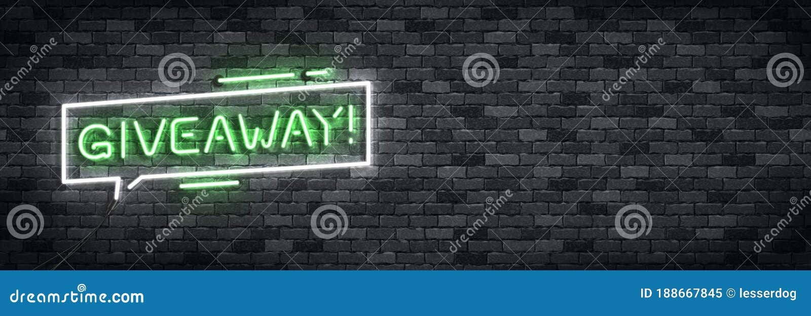 Vector Realistic Isolated Neon Sign of Giveaway Flyer Logo for Template ...