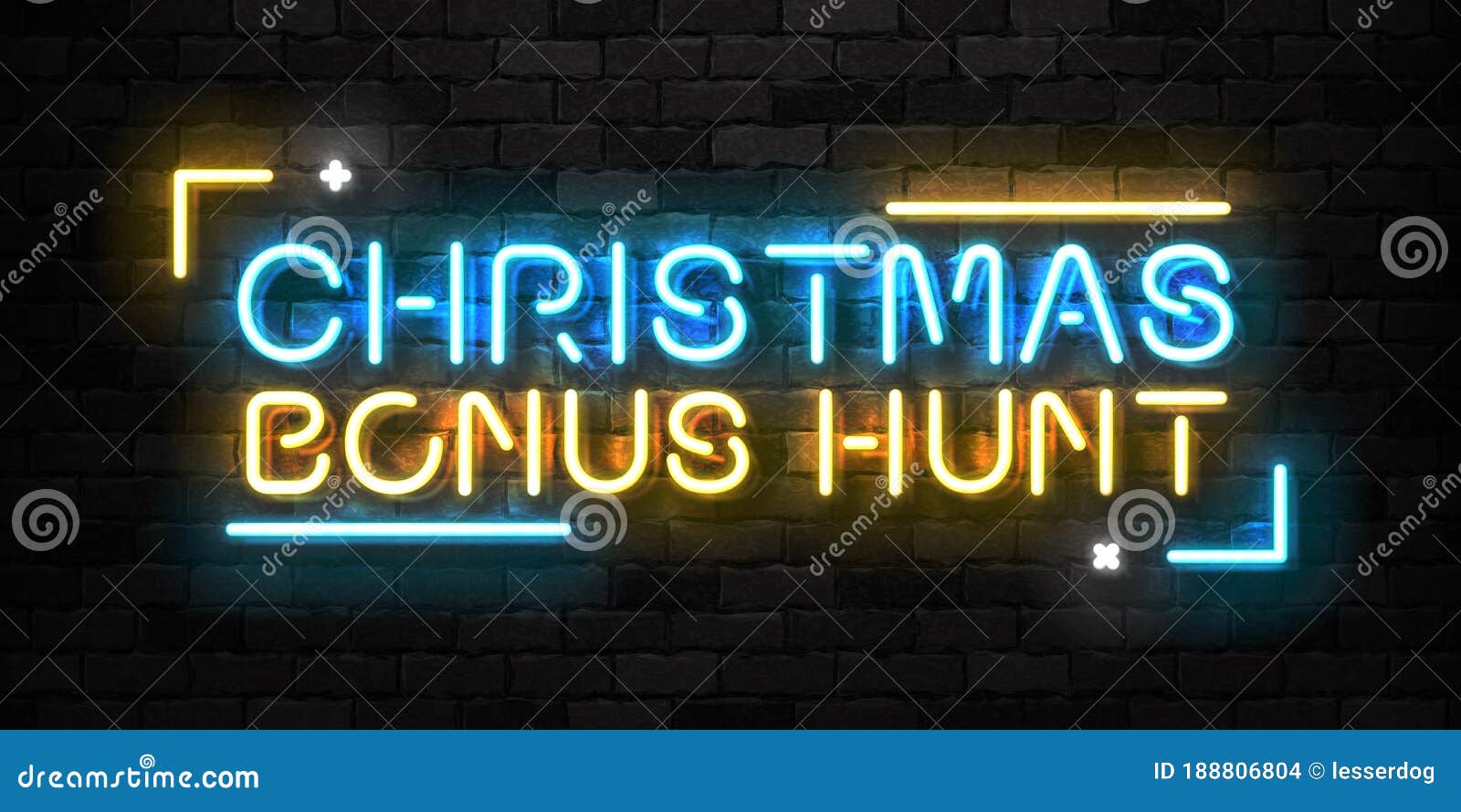 Vector Realistic Isolated Neon Sign of Christmas Bonus Hunt Logo for ...