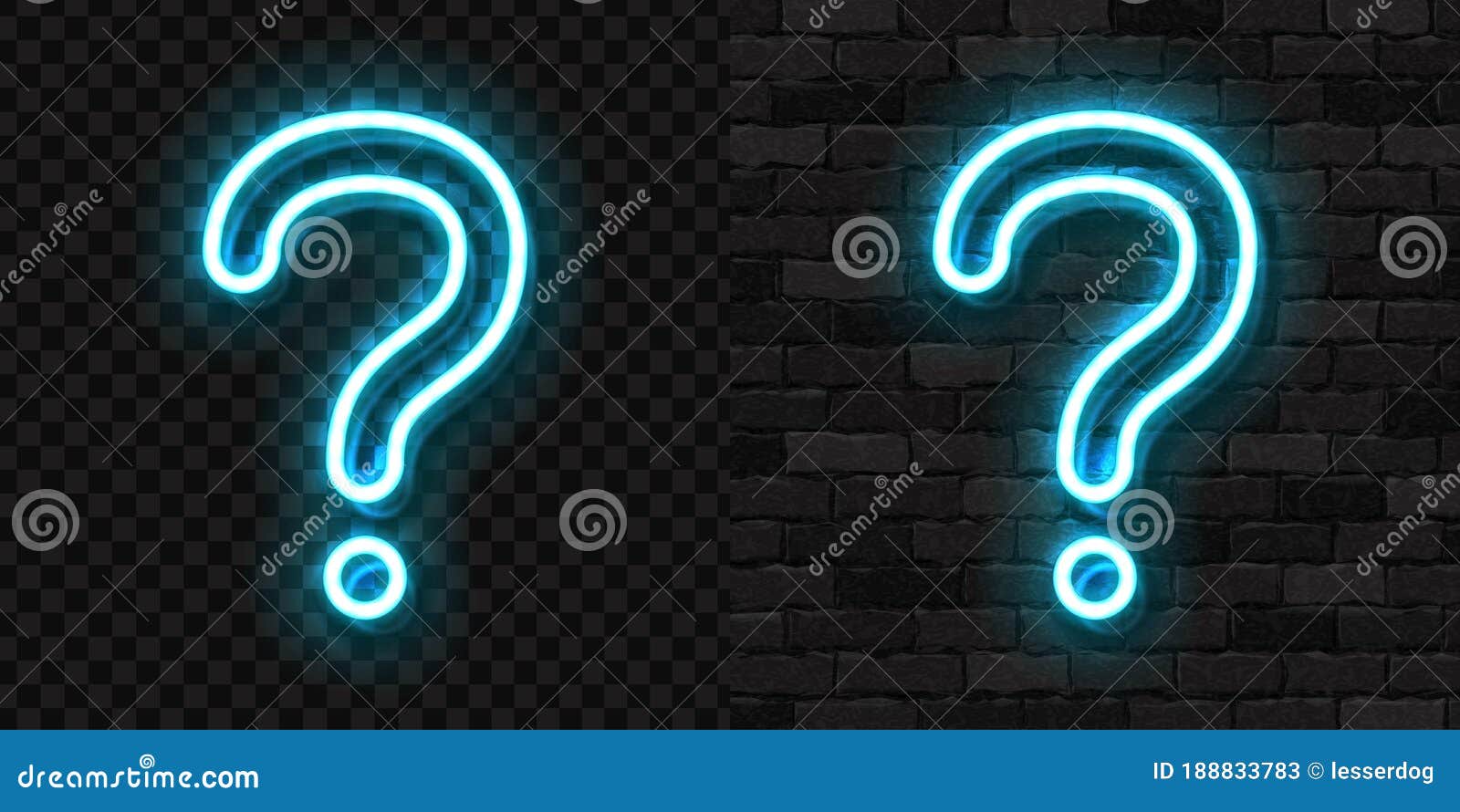 Vector Realistic Isolated Neon Sign of Question Logo for Template ...
