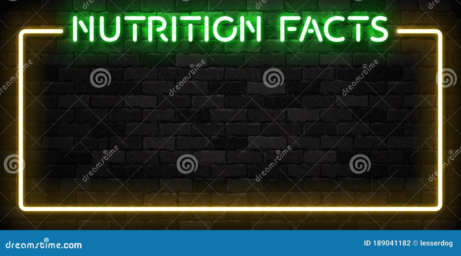 Vector Realistic Isolated Neon Sign of Nutrition Facts Frame Logo for ...