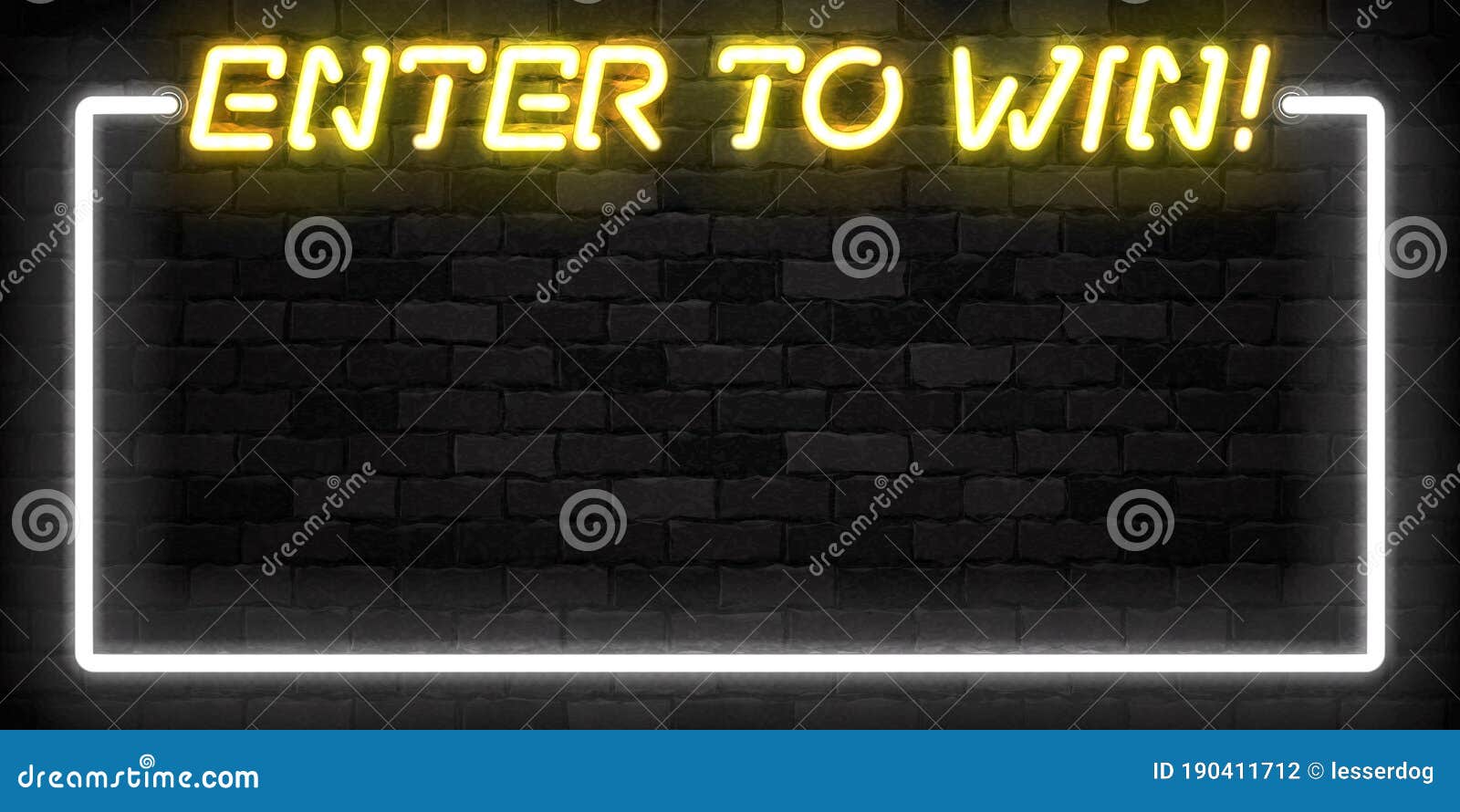 Vector Realistic Isolated Neon Sign of Enter To Win Frame Logo for ...