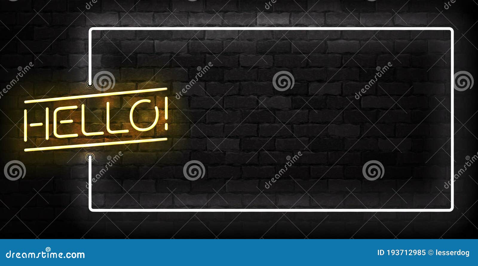 Vector Realistic Isolated Neon Sign of Hello Frame Logo for Template ...