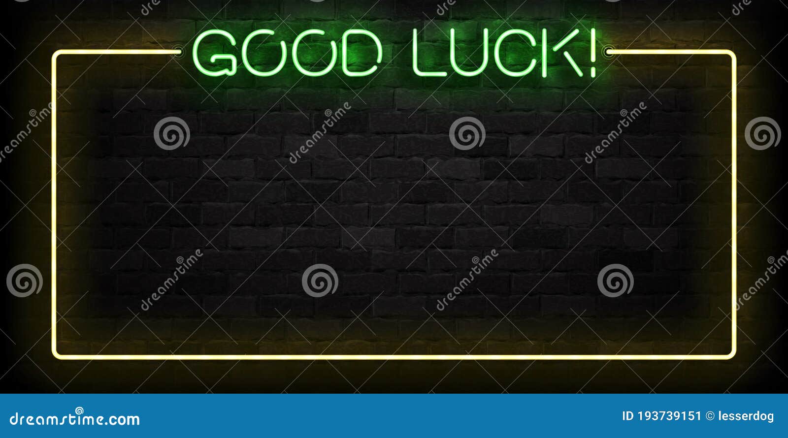 Vector Realistic Isolated Neon Sign of Good Luck Frame Logo for ...