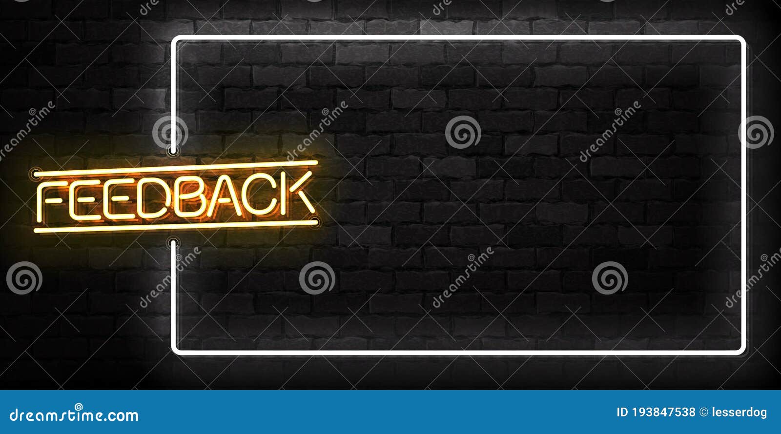Vector Realistic Isolated Neon Sign of Feedback Frame Logo for Template ...