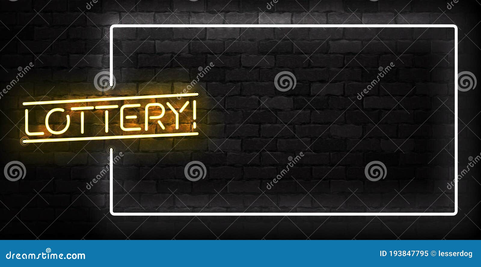 Vector Realistic Isolated Neon Sign of Lottery Frame Logo for Template ...