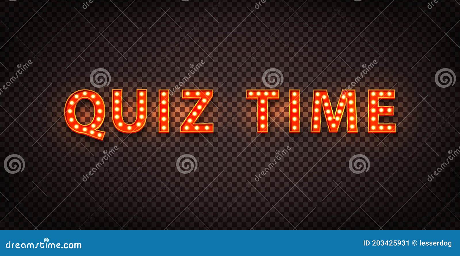 Vector Realistic Isolated Neon Marquee Sign of Quiz Time Logo for ...
