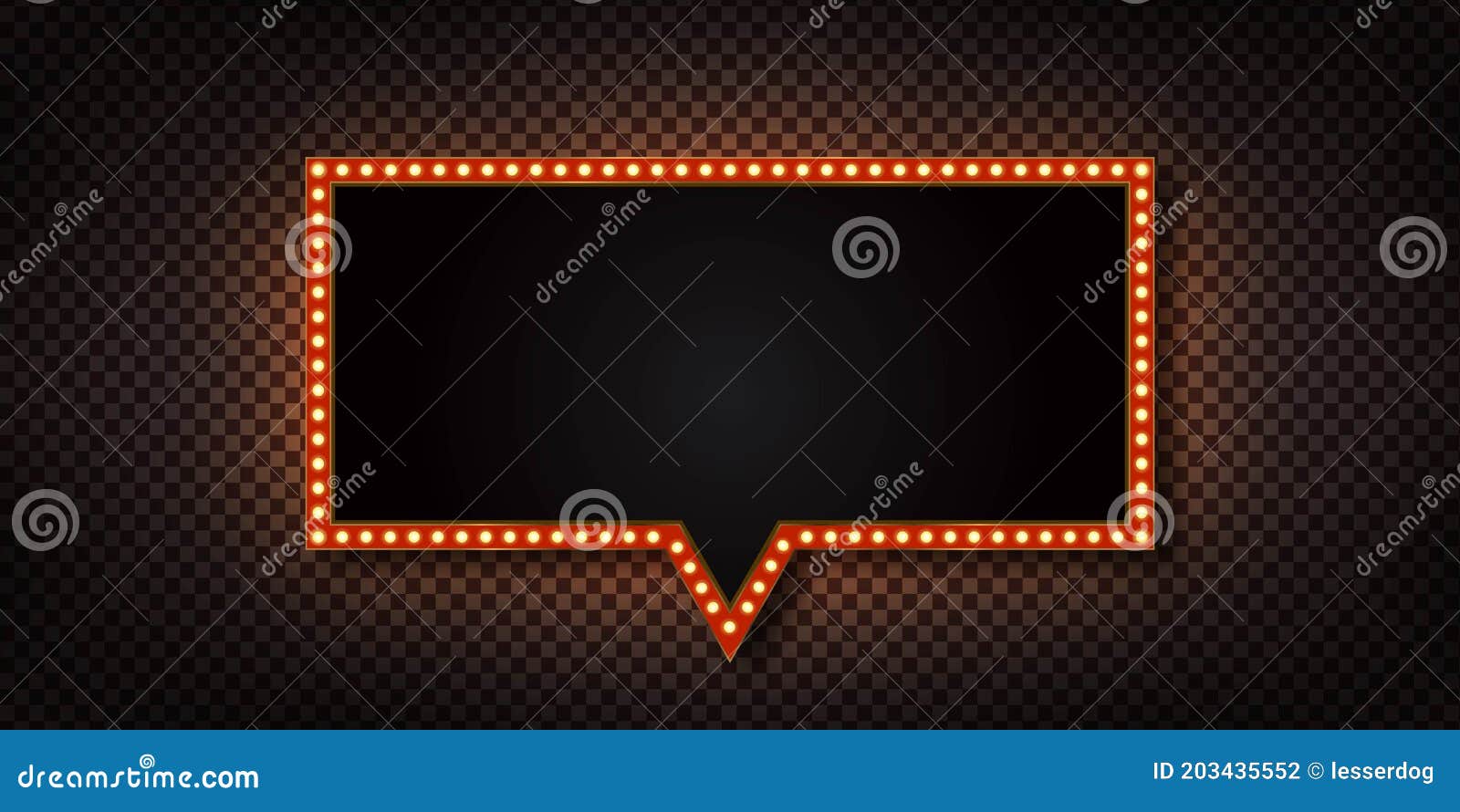Vector Realistic Isolated Speech Bubble Retro Marquee Billboard with ...
