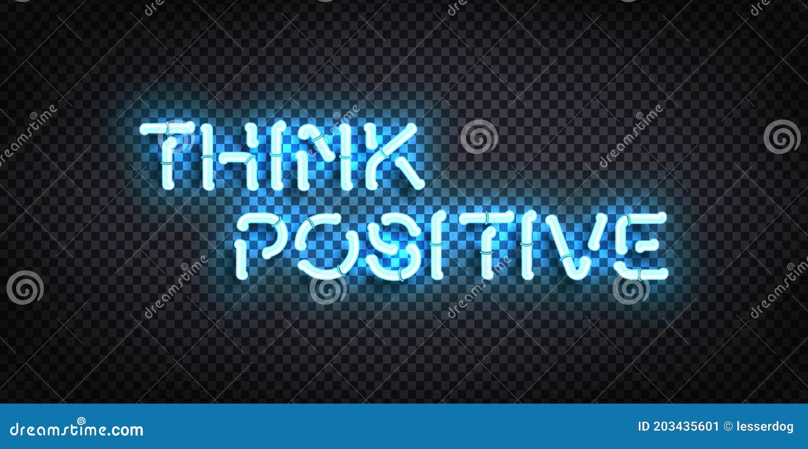 Vector Realistic Isolated Neon Sign of Think Positive Logo for Template ...