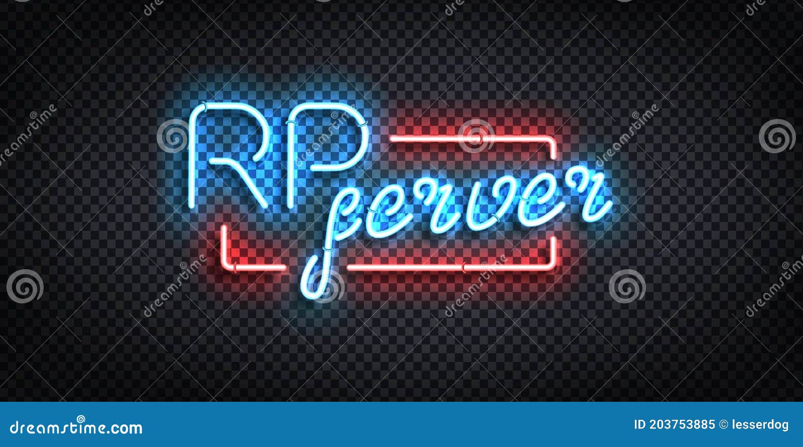 Vector Realistic Isolated Neon Sign of RP Server Logo for Decoration ...