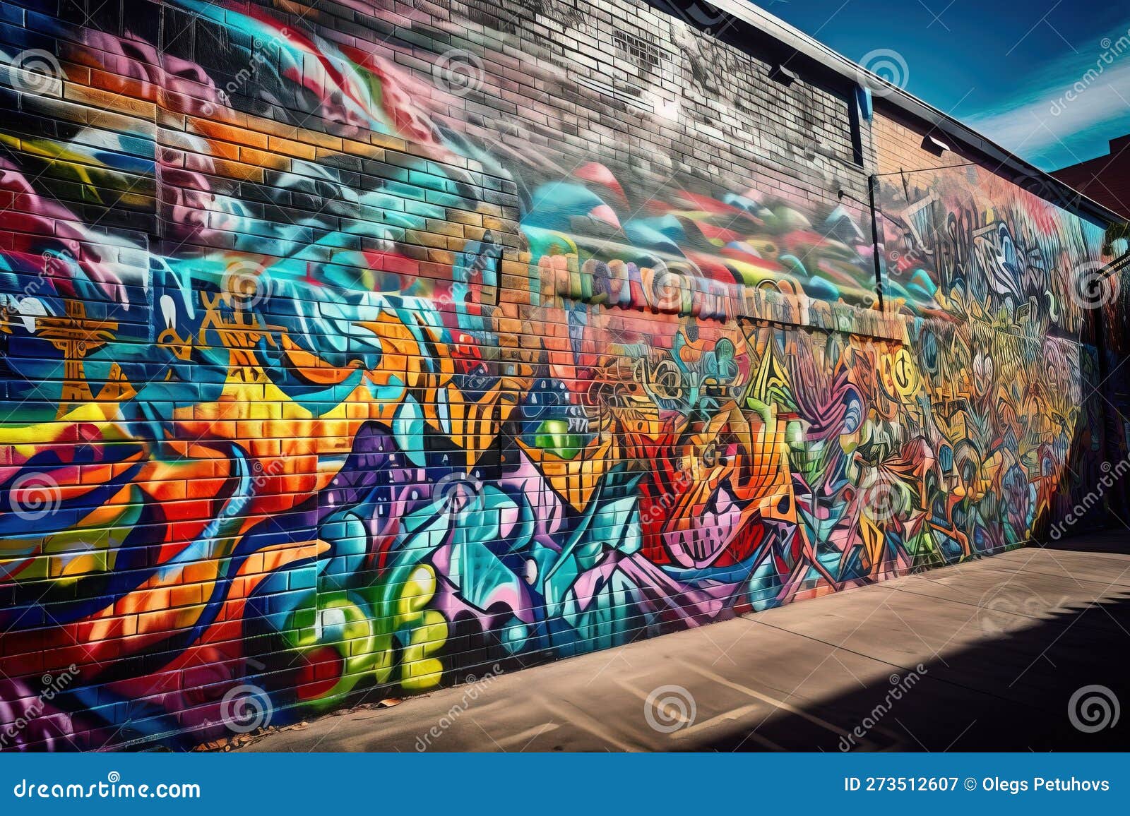 A Wall with a Lot of Colorful Graffiti on it S Side Stock Illustration ...