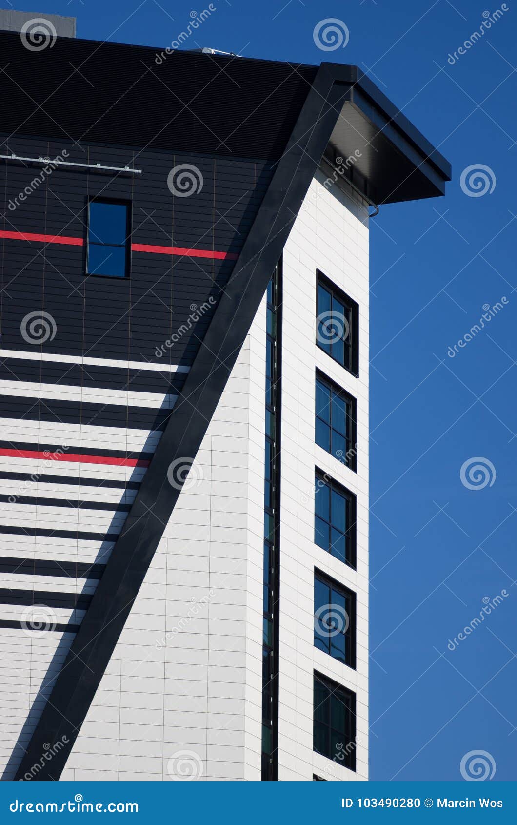 A Wall with a Lot of Square Glass Windows on the Building. the Rhythm ...