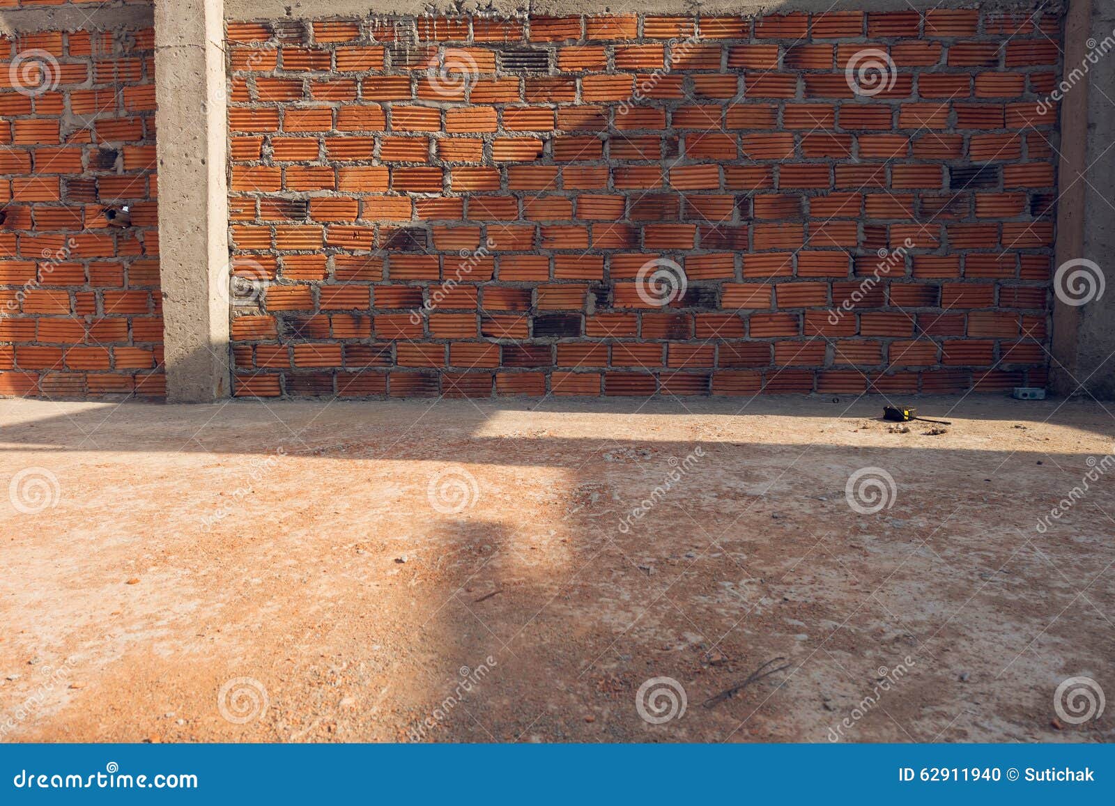 Wall Made Brick in Residential Building Construction Stock Photo ...