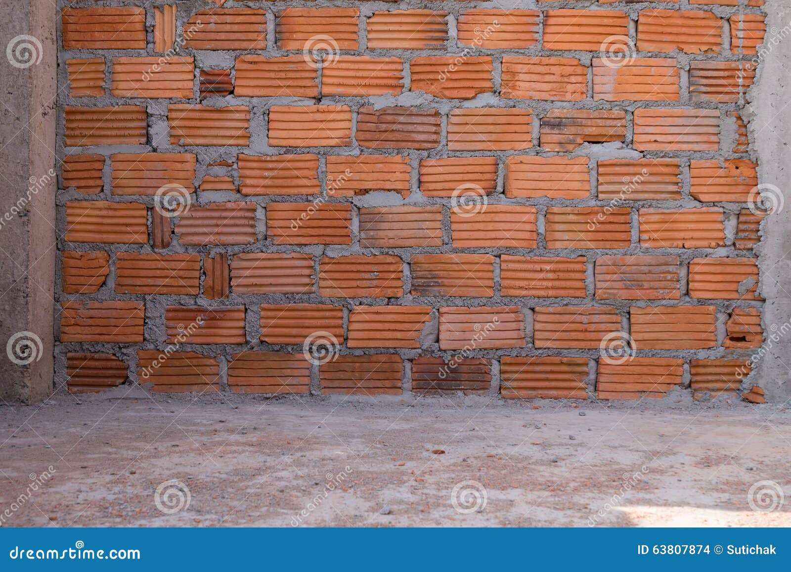 Wall Made Brick in Residential Building Construction Stock Photo ...