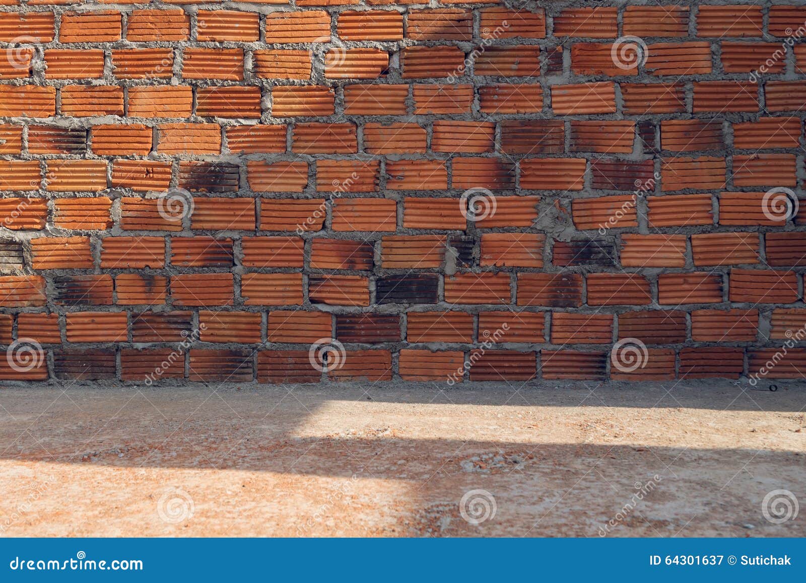 Wall Made Brick in Residential Building Construction Stock Image ...