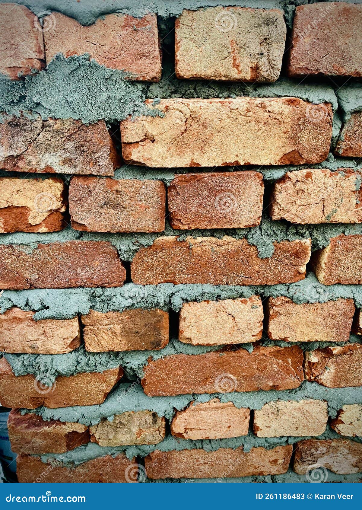Brick Wall , Wall Construction Stock Image - Image of iron, brick ...