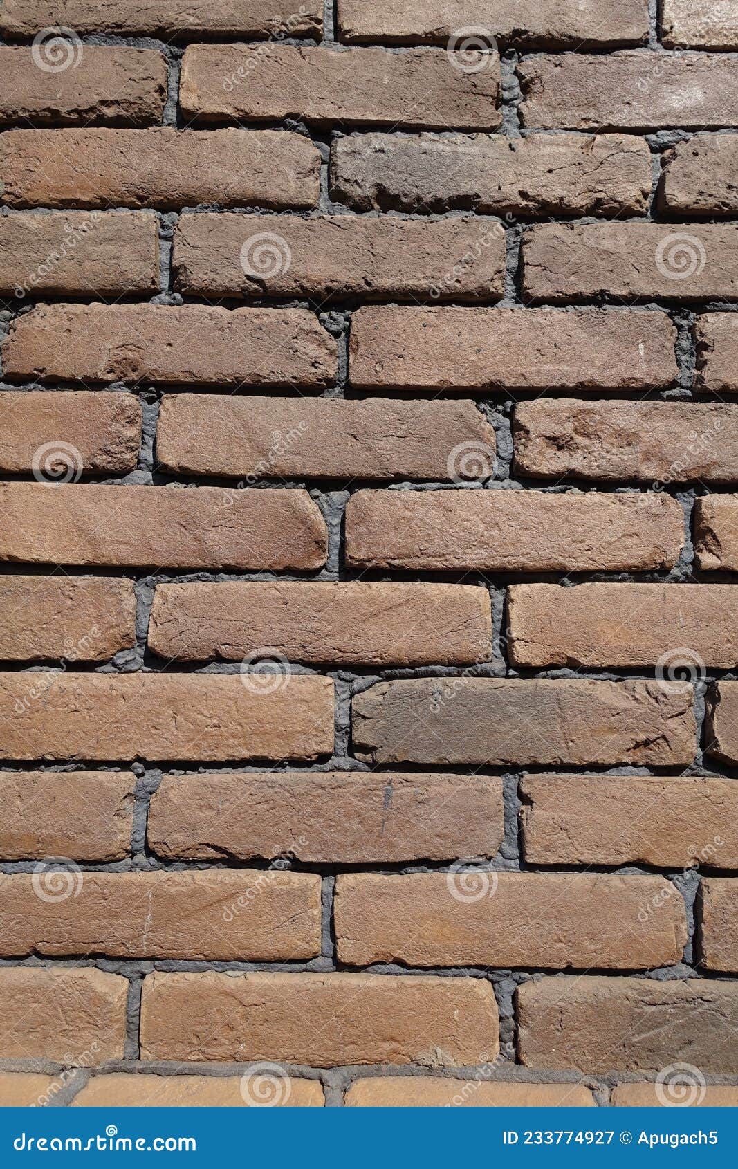 Wall Made of Brick Veneers Front View Stock Image - Image of background ...