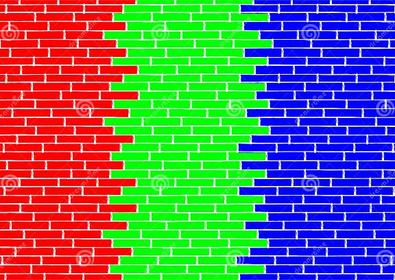 RGB Brick Wall - Cdr Format Stock Illustration - Illustration of green ...