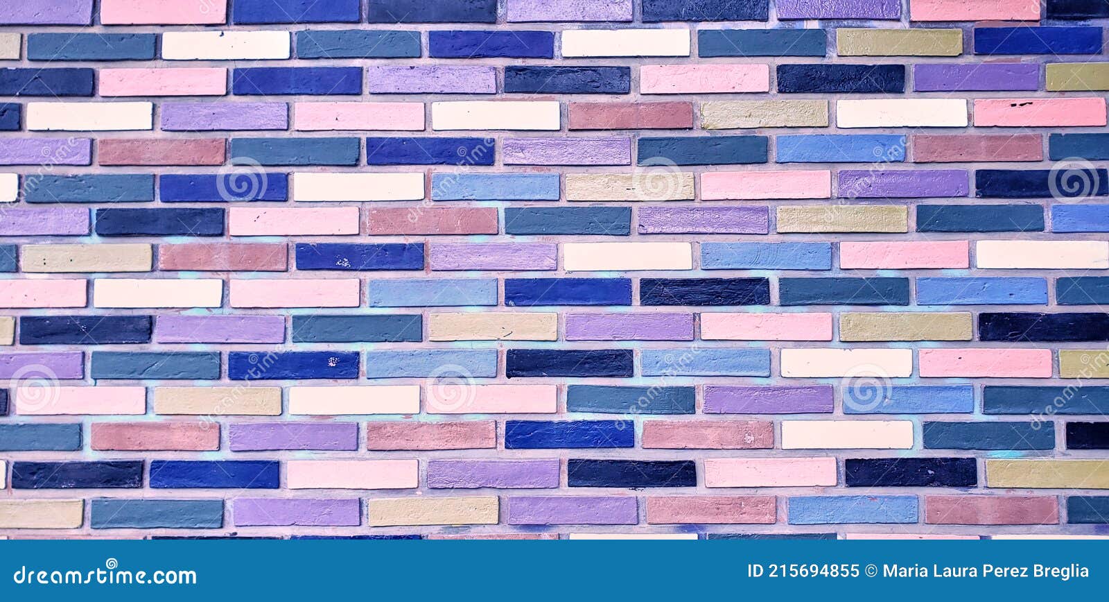 Colored Brick Wall Background Stock Image - Image of outdoors, pattern ...