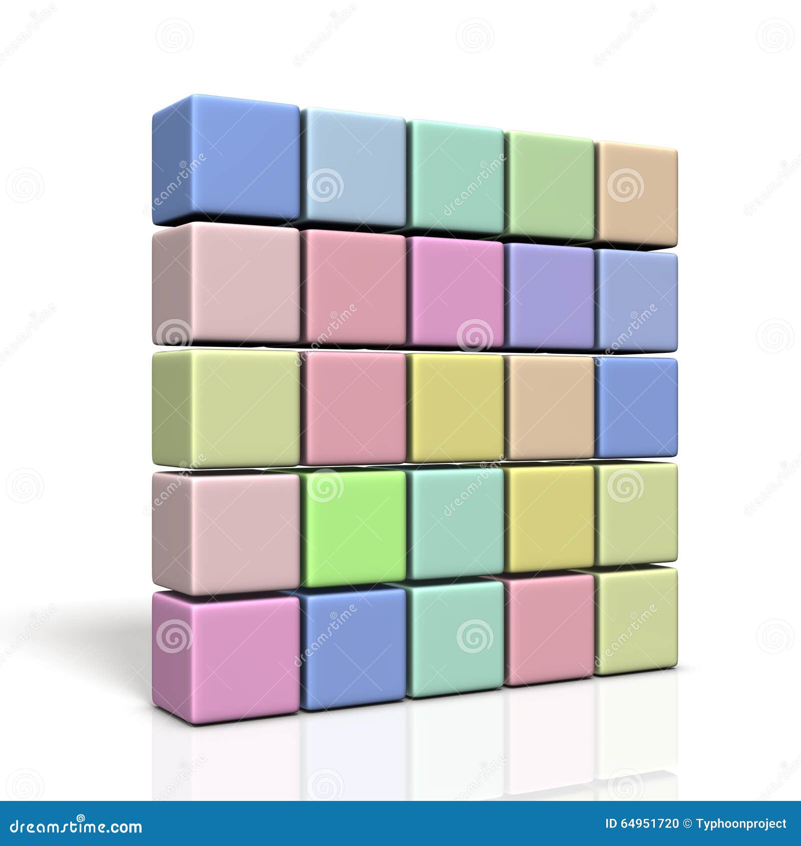 Wall Made of Colorful Boxes. Stock Illustration - Illustration of ...