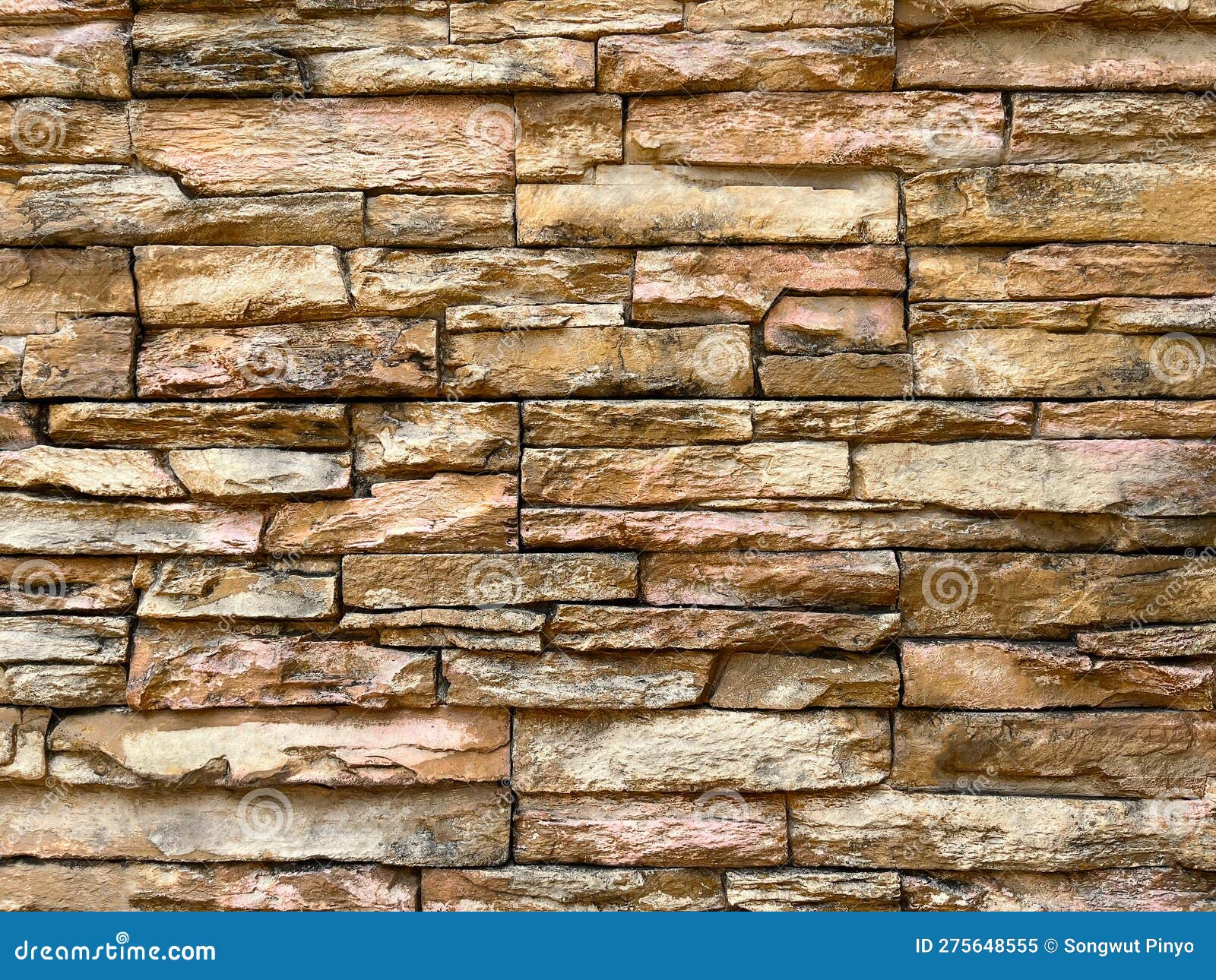 Wall Made of Decorative Stones Background Texture Stock Image - Image ...
