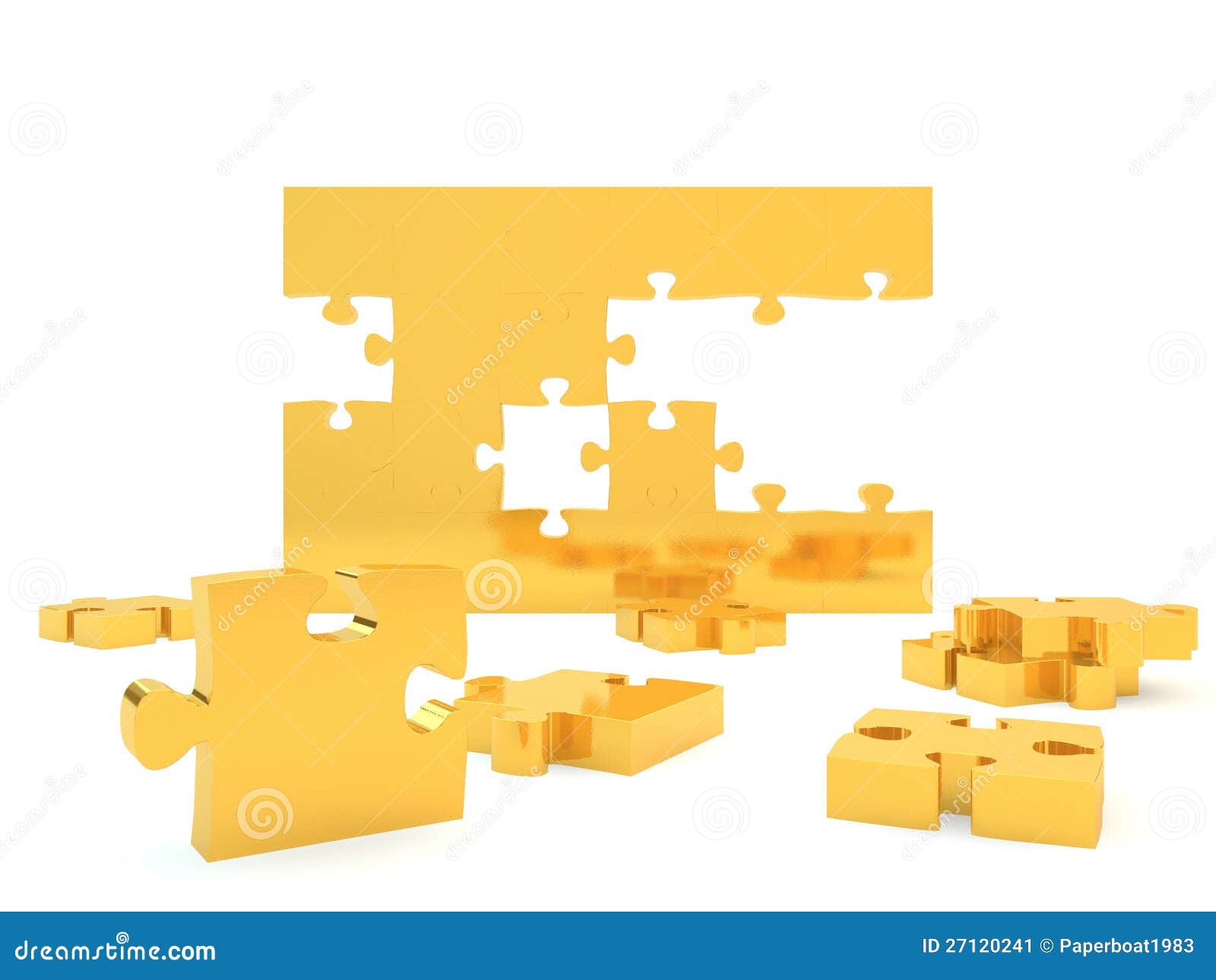 Gold Jigsaw Puzzle Pieces Stock Photo | CartoonDealer.com #38189796