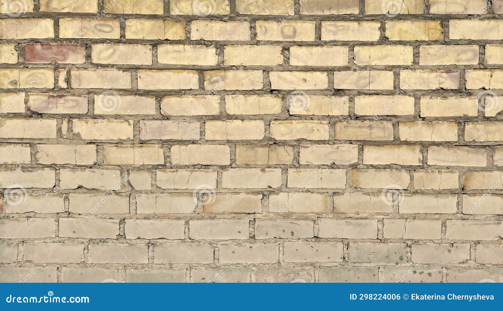 The Wall is Made of Light Ochre Brown Scuffed Brick. Old Dilapidated ...