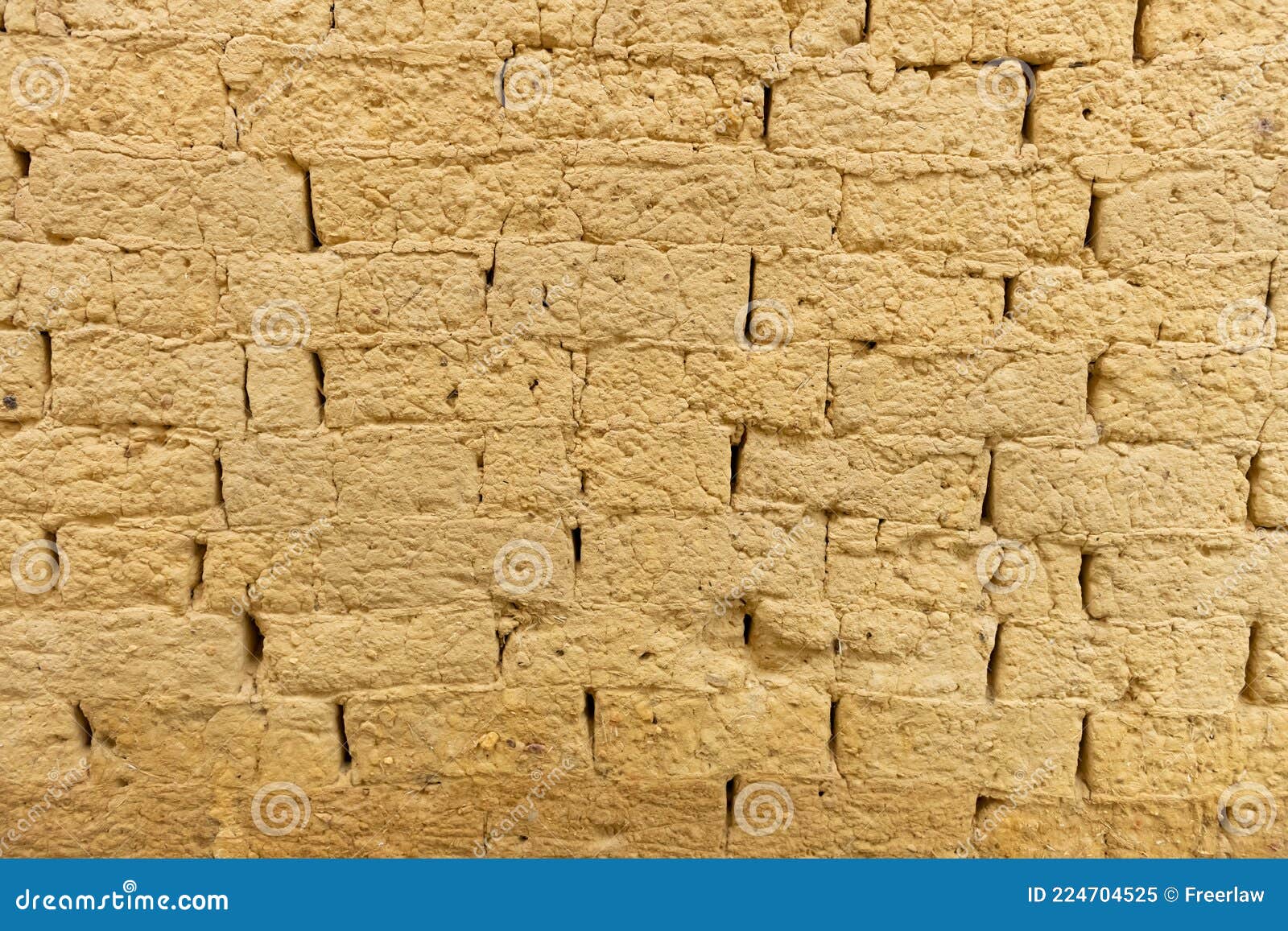 A Wall Made of Mud Bricks As Background and Texture Stock Image - Image ...