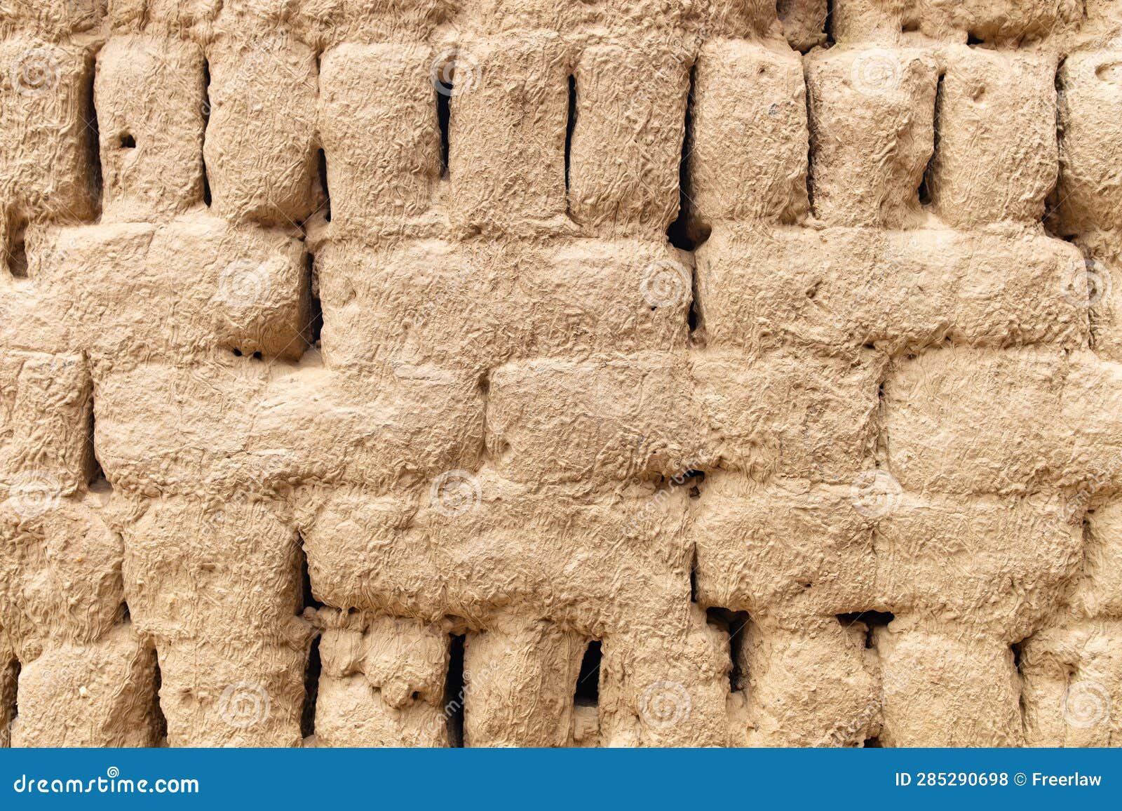 A Wall Made of Mud Bricks As Background and Texture Horizontal Stock ...