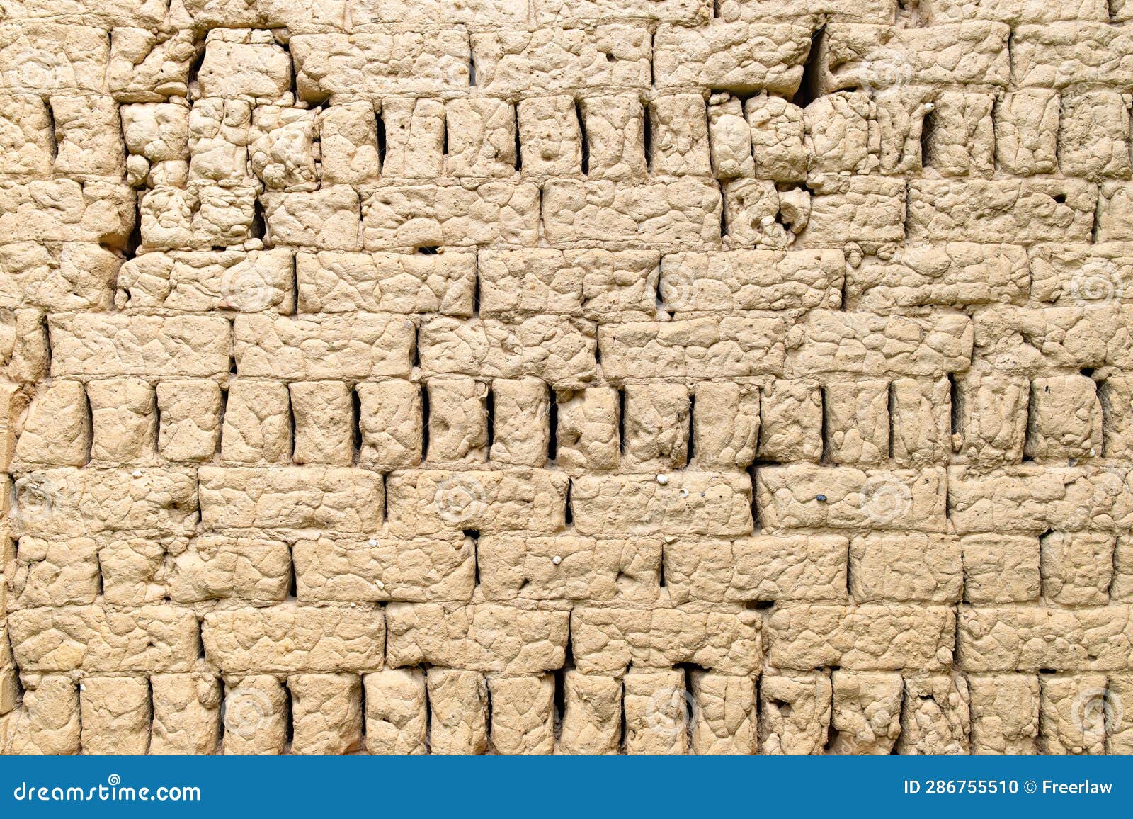 A Wall Made of Mud Bricks As Background and Texture Horizontal Stock ...