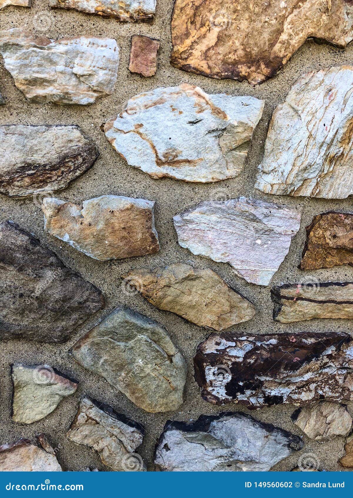 Multi-colored Stone and Cement Wall Stock Photo - Image of masonry ...