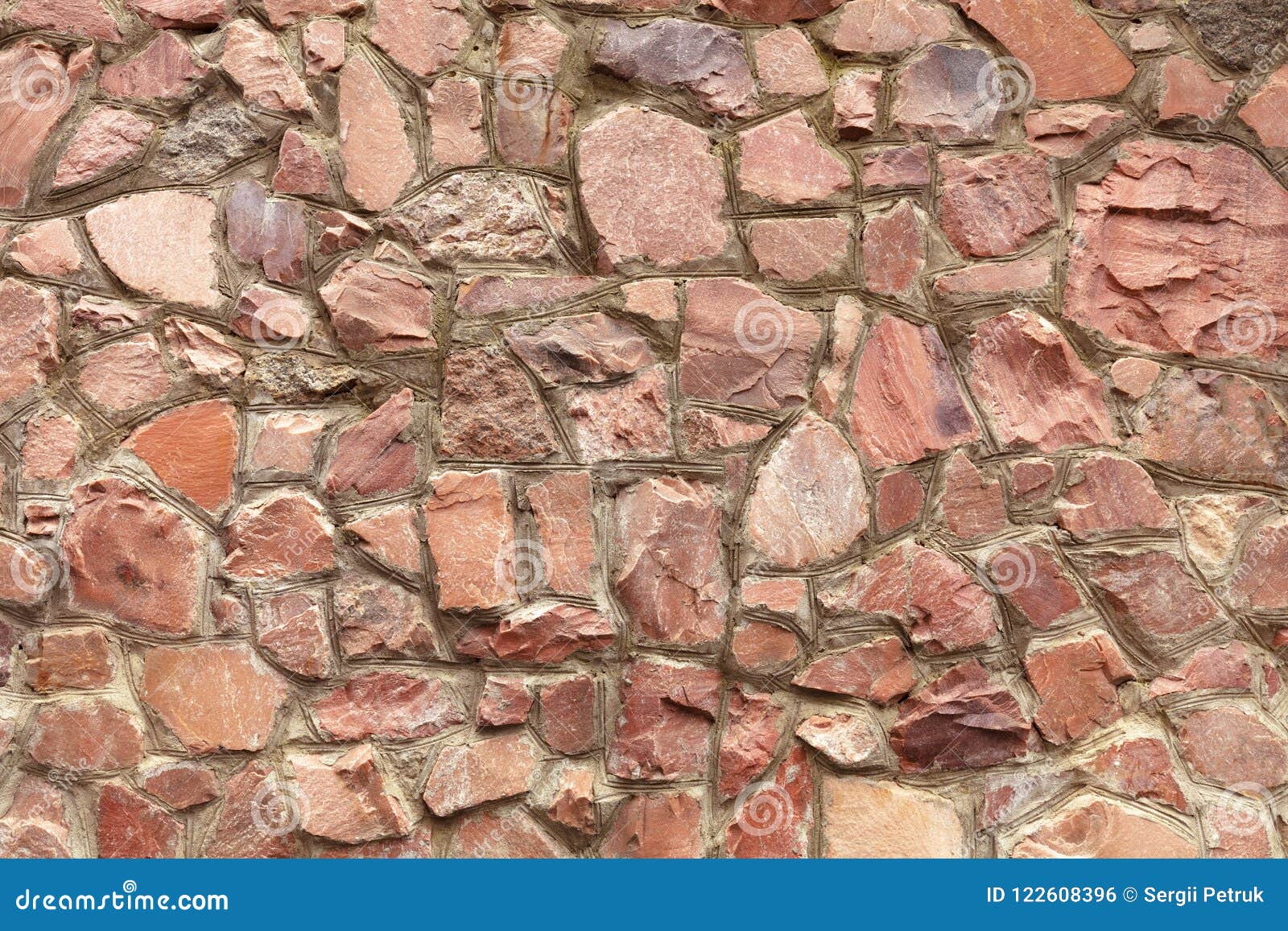 The Wall is Made of Natural Raw Coarse Red Granite Stock Photo - Image ...