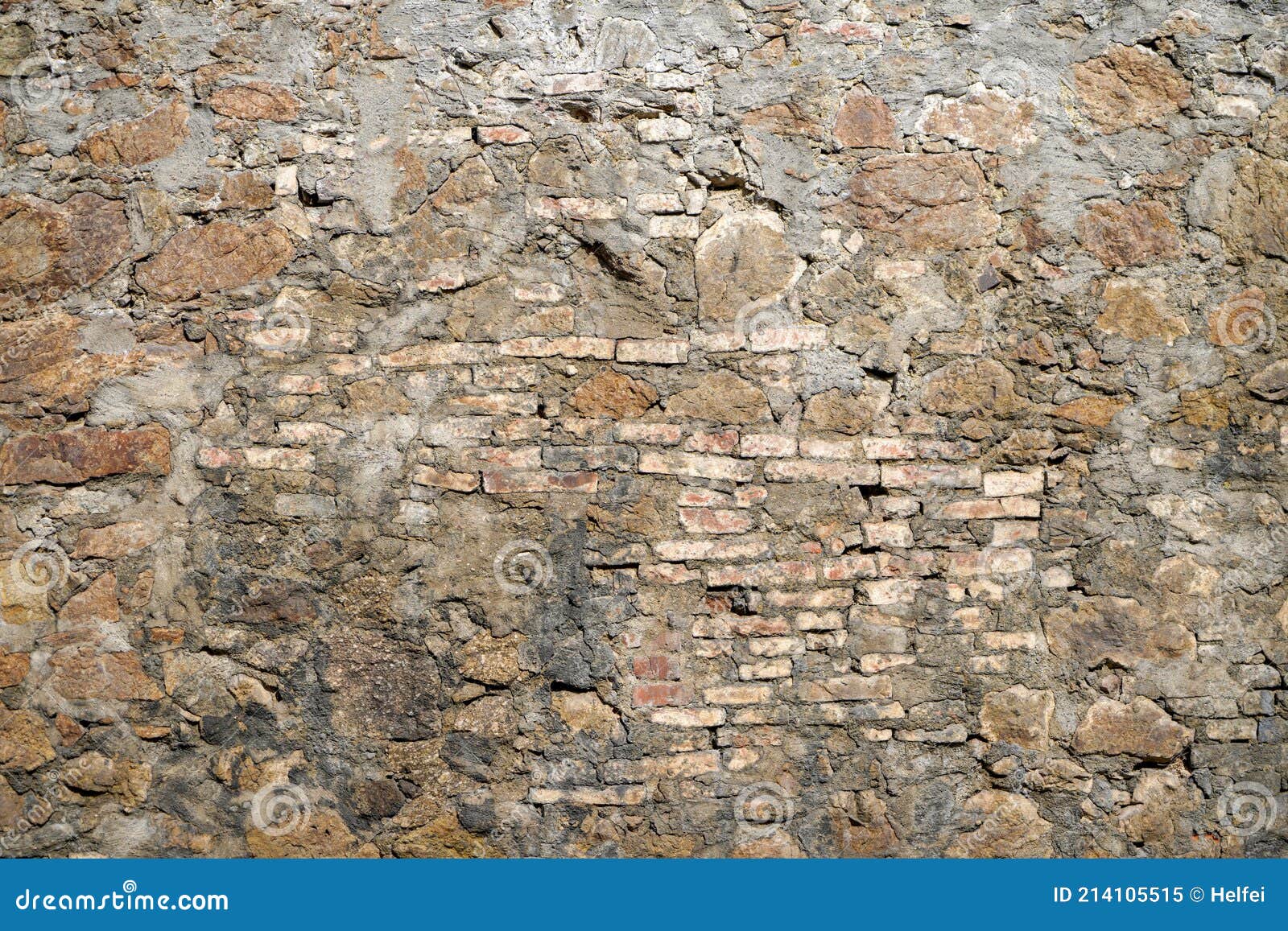 Wall Made of Natural Stone Built and Grouted Stock Image - Image of ...