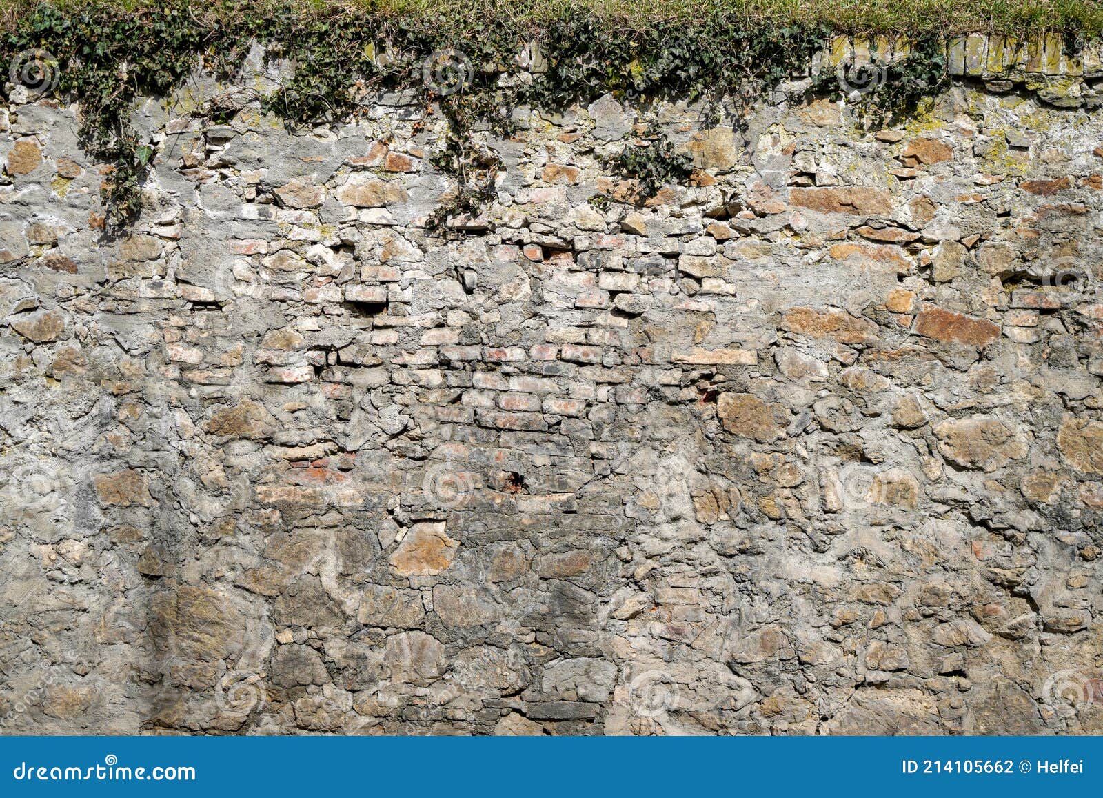 Wall Made of Natural Stone Built and Grouted Stock Photo - Image of ...