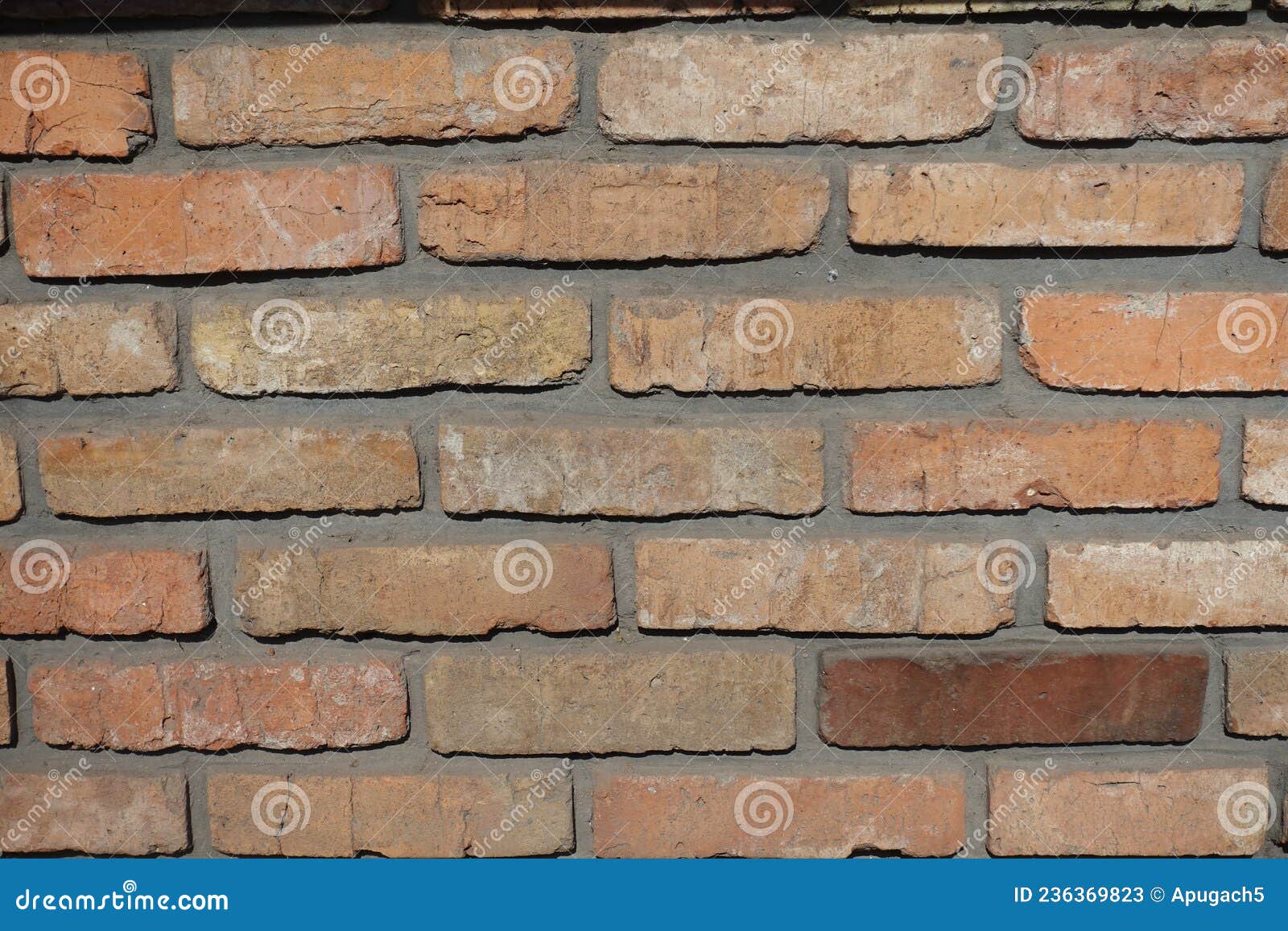 Wall Made of Old Bricks Front View Stock Image - Image of grunge ...
