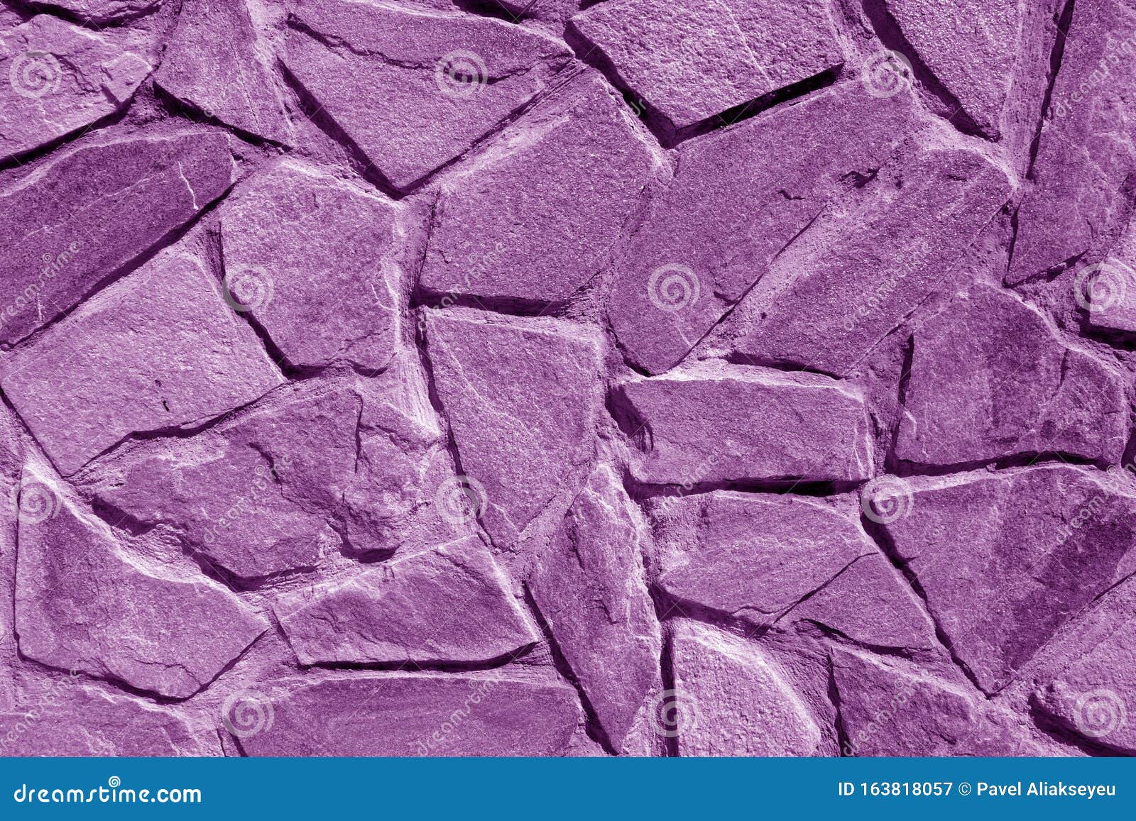Wall Made of Old Stones in Purple Tone Stock Image - Image of detail ...