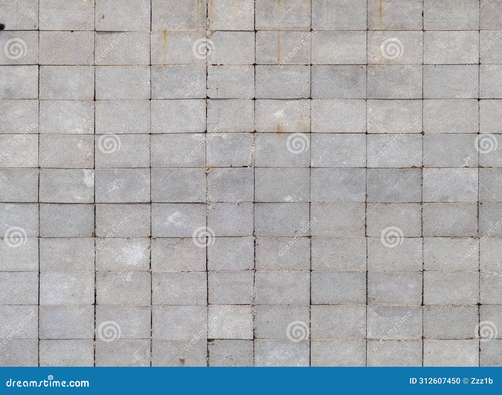 Wall Made of Rectangular Cinder Blocks with Stack Bond Pattern Stock ...