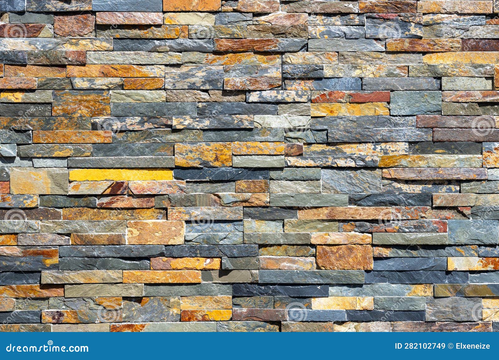 Wall Made of Small Stone Tiles Stock Image - Image of wall, rock: 282102749