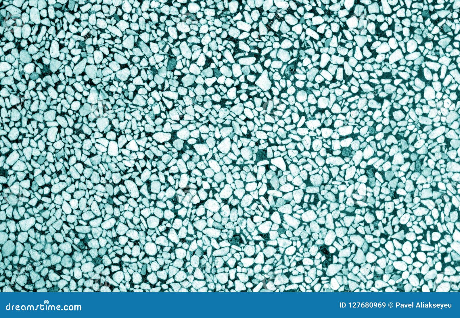 Wall Made of Small Stones in Cyan Tone. Stock Image - Image of gray ...