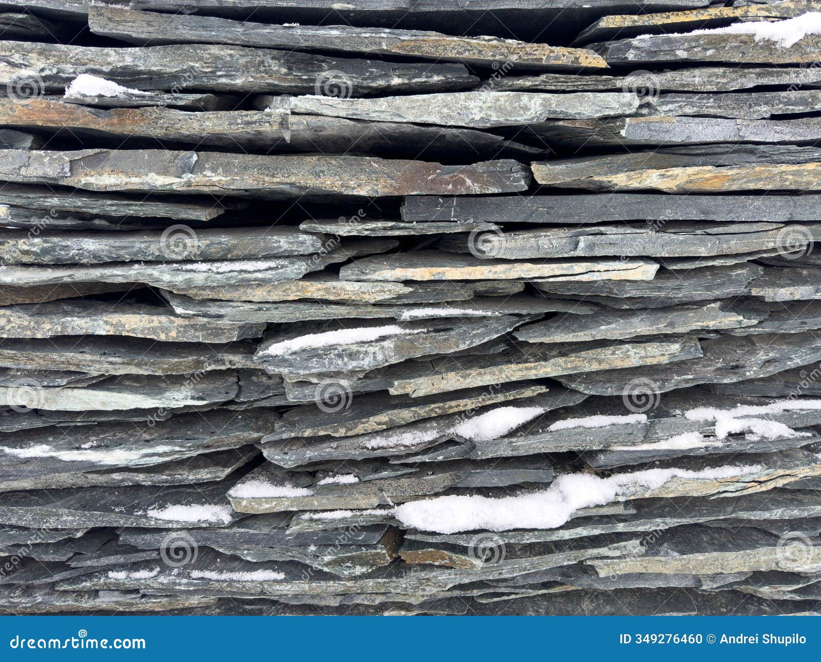 A Wall Made of Stone with Snow on it Stock Photo - Image of wallpaper ...