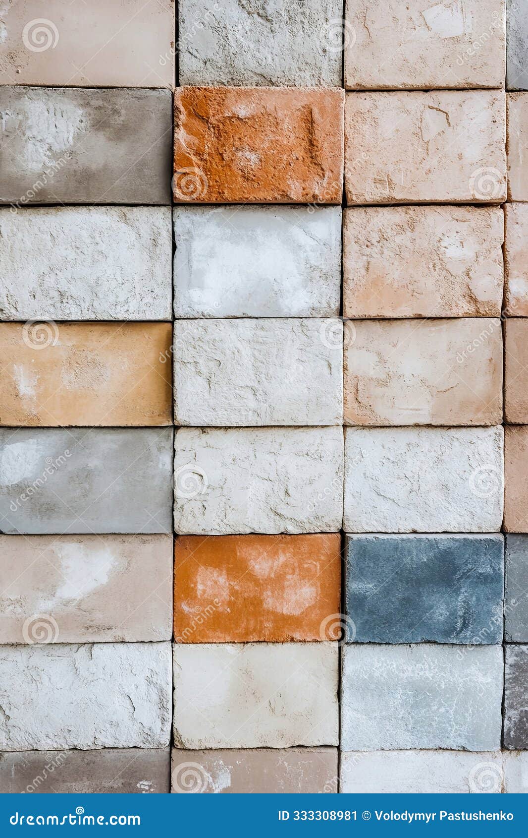 A Wall Made Up of Different Colored Bricks Stock Image - Image of tiles ...