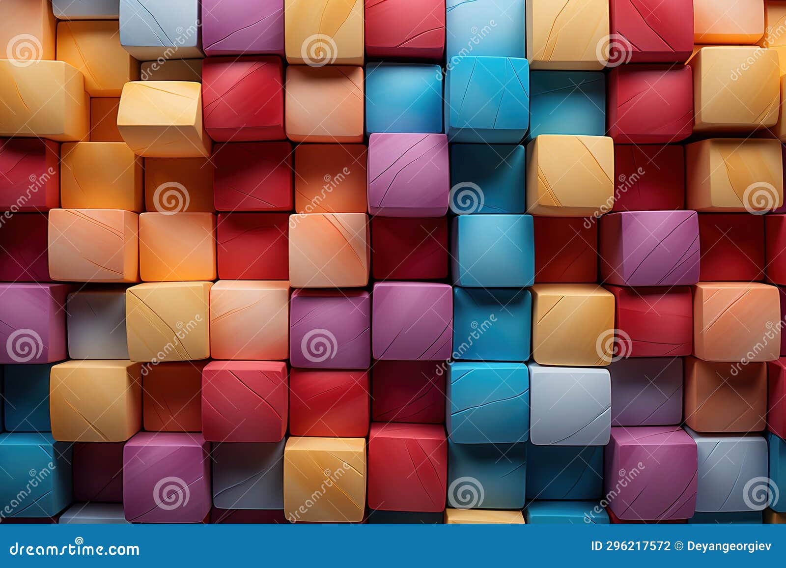 A Wall Made Up of Many Different Colored Blocks Stock Illustration ...