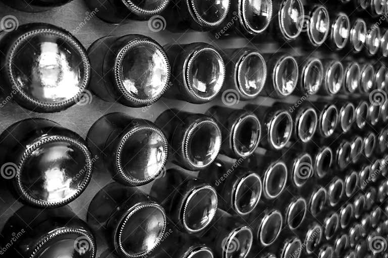 Wall Made Using Upcycled Glass Bottles Stock Photo - Image of vintage ...